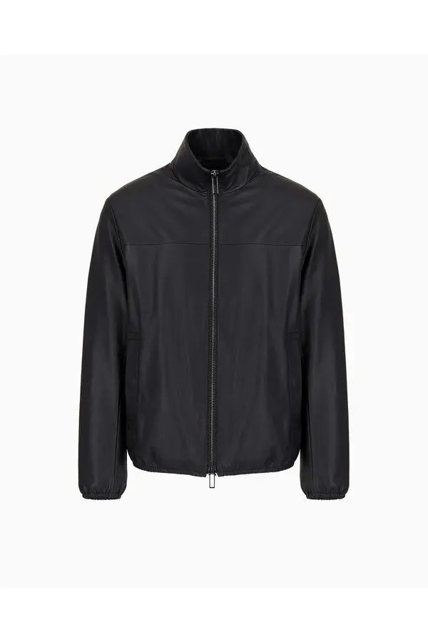 Emporio Armani Semi-aniline Nappa Lambskin Blouson - Navy