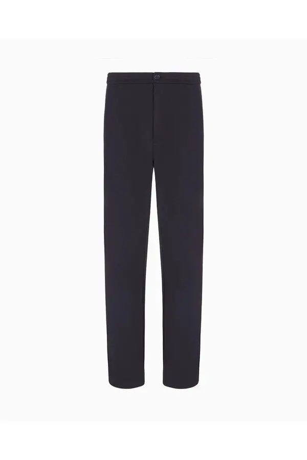 Giorgio Armani Cotton Double-jersey Trousers - Navy