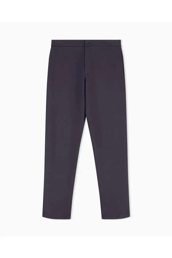 Giorgio Armani Cotton Double-jersey Trousers - Navy