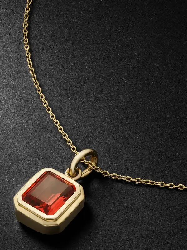 42 SUNS 14-karat Gold Sapphire Pendant Necklace - Orange