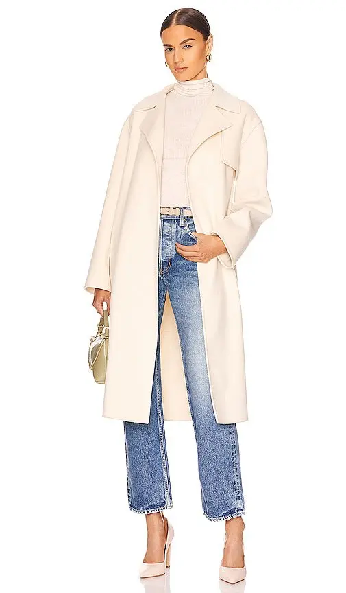 Theory Wrap Trench Coat In Cream - 40% Off | Editorialist