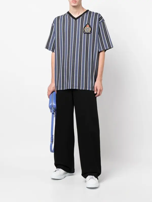 Kenzo Logo-patch Striped T-shirt