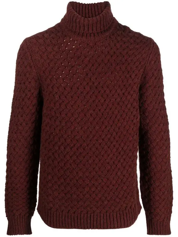 LARDINI Chunky Knit Jumper - Red
