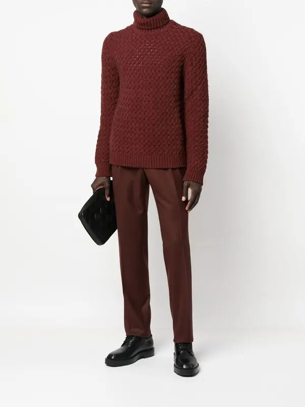 LARDINI Chunky Knit Jumper - Red