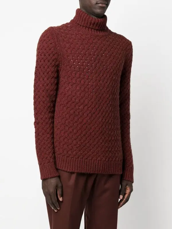 LARDINI Chunky Knit Jumper - Red