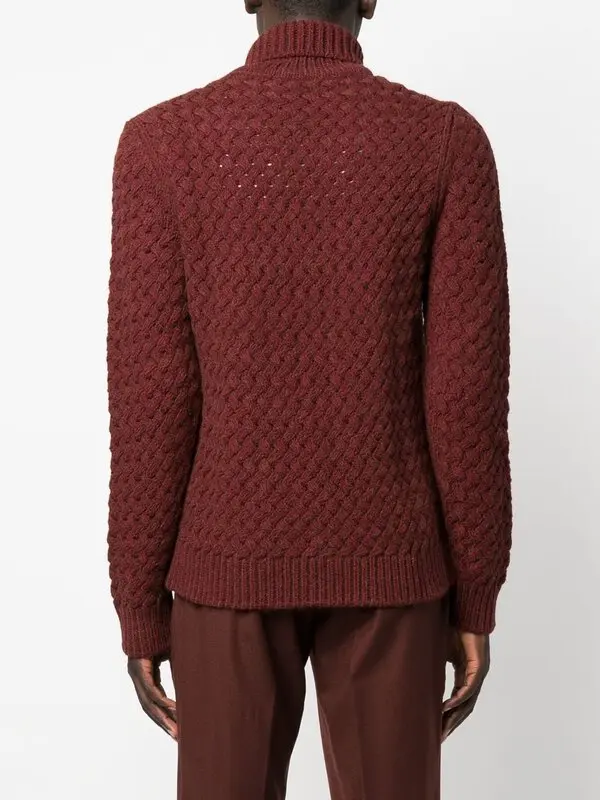 LARDINI Chunky Knit Jumper - Red