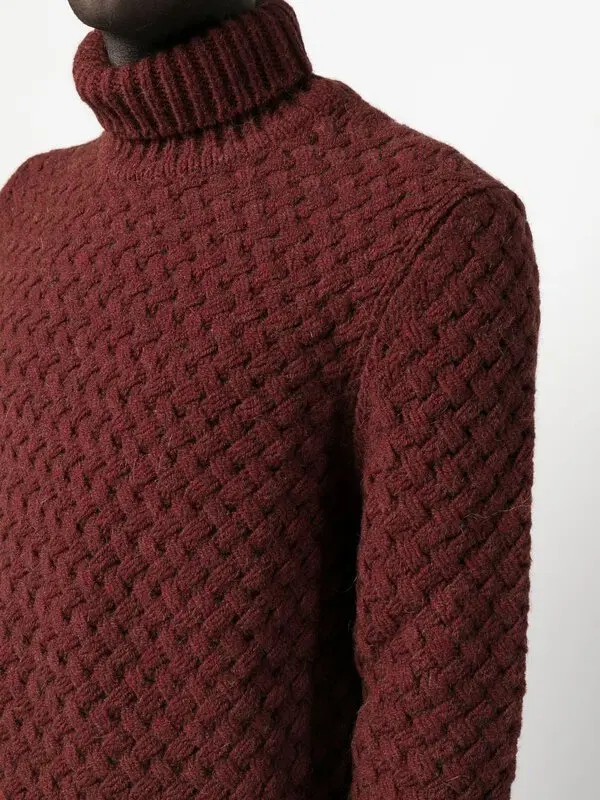 LARDINI Chunky Knit Jumper - Red