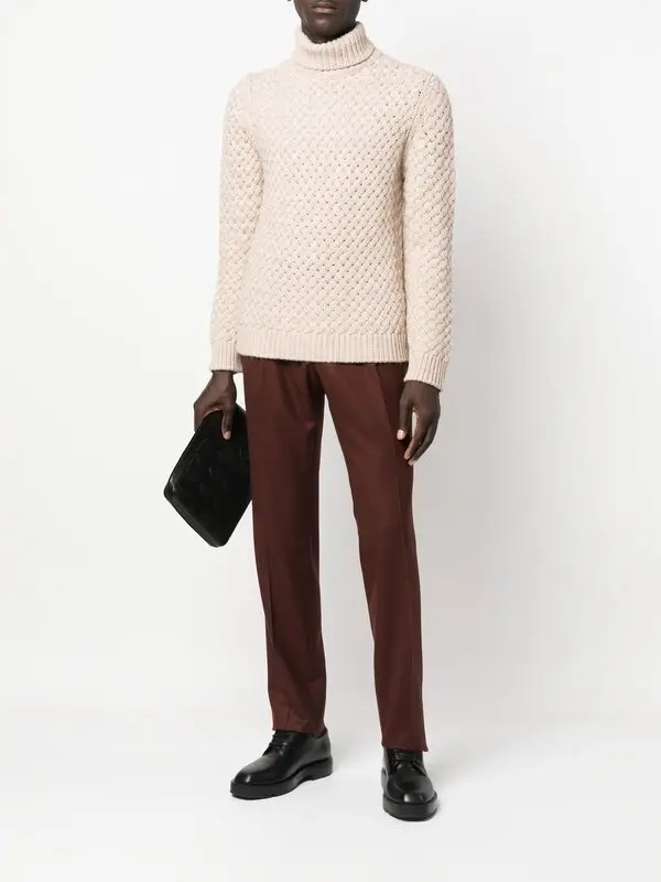 LARDINI Roll-neck Pullover Jumper - Neutrals