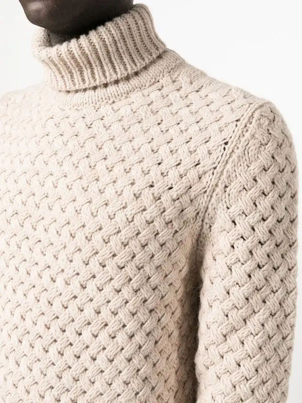 LARDINI Roll-neck Pullover Jumper - Neutrals