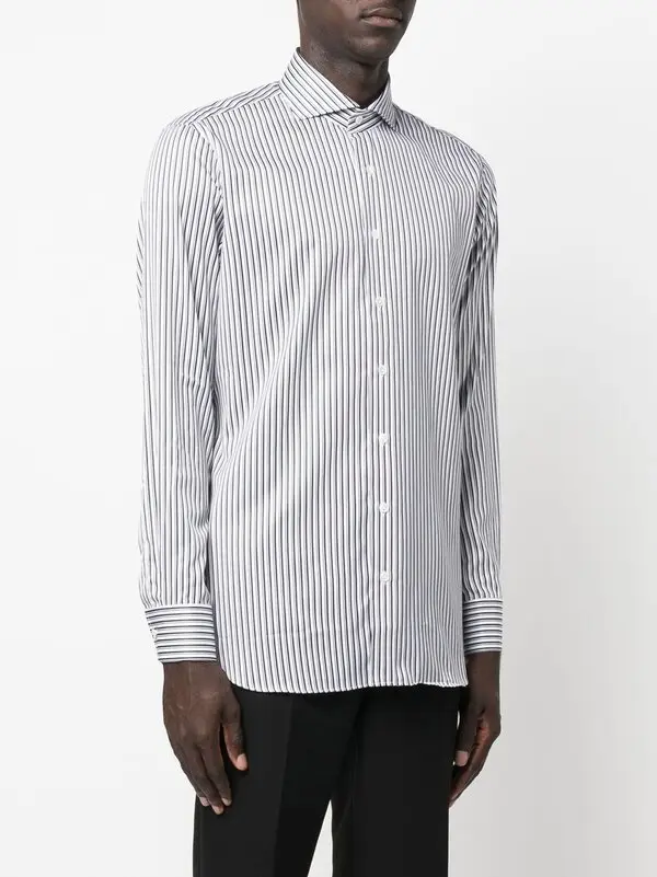 LARDINI Striped Button-down Shirt