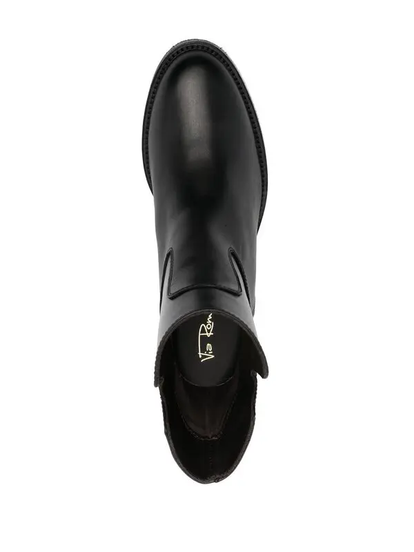 VIA ROMA 15 V-neck Leather Ankle Boots