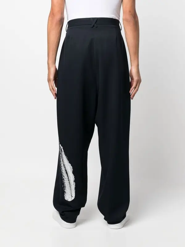 COUNTY OF MILAN Marcelo Burlon Feather Print Wide Leg Trousers