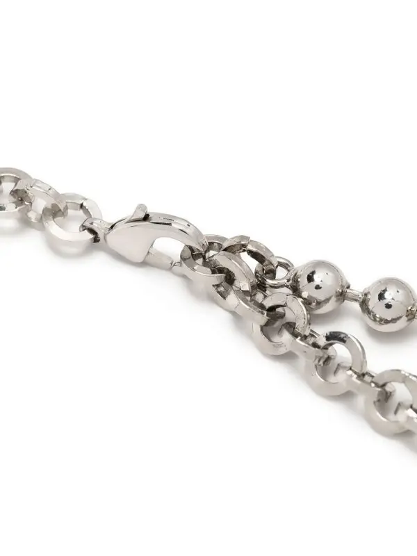 Alessandra Rich Crystal-embellished Fringed Necklace - Silver