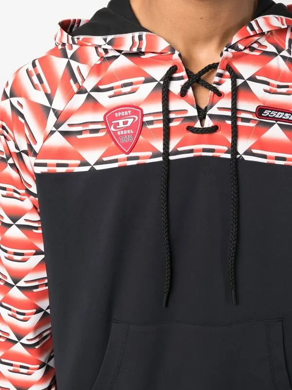 DIESEL® Monogram Paneled Hoodie