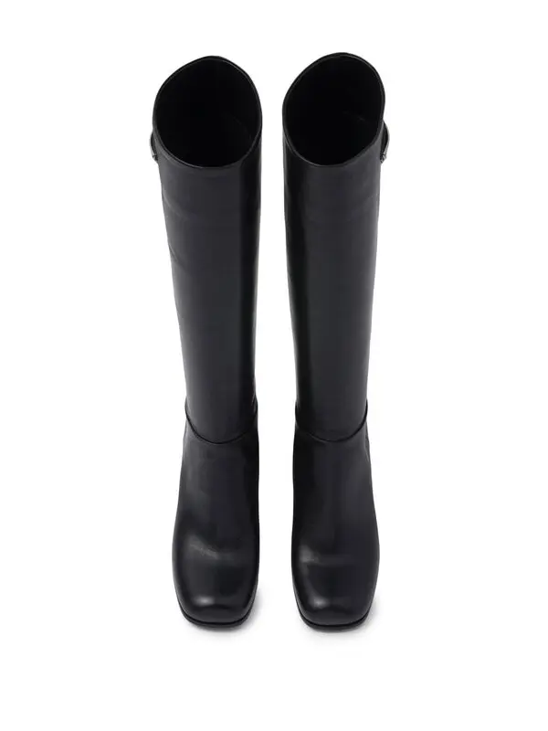 Prada 70mm Logo-plaque Leather Boots