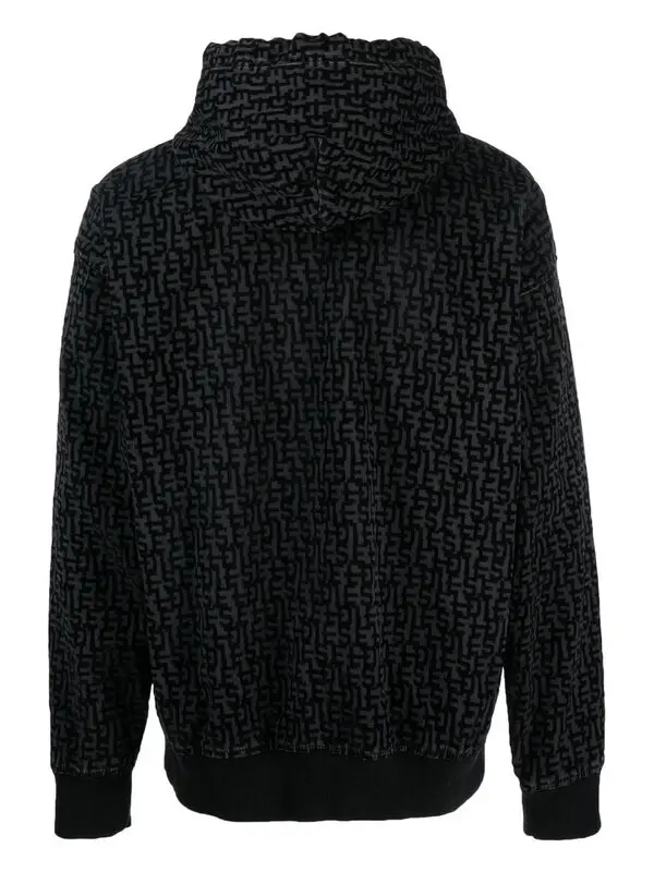 DIESEL® Logo-print Denim Hoodie - Grey
