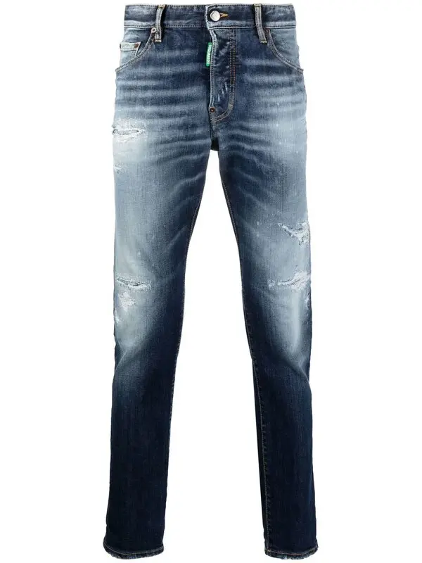 Dsquared2 Distressed Slim Fit Jeans - Blue