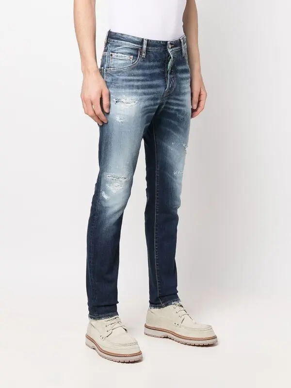 Dsquared2 Distressed Slim Fit Jeans - Blue