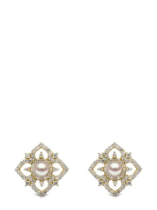 Yoko London 18kt Yellow Pearl And Diamond Earrings - Gold