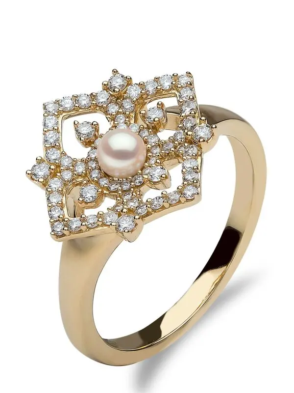 Yoko London 18kt Yellow Pearl And Diamond Ring - Gold