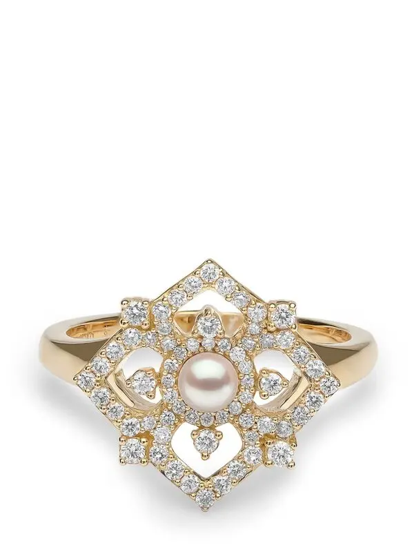 Yoko London 18kt Yellow Pearl And Diamond Ring