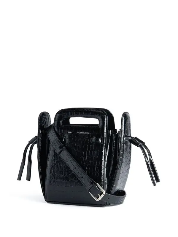 Ami Paris Accordion Leather Bag In Black - 40% Off | Editorialist