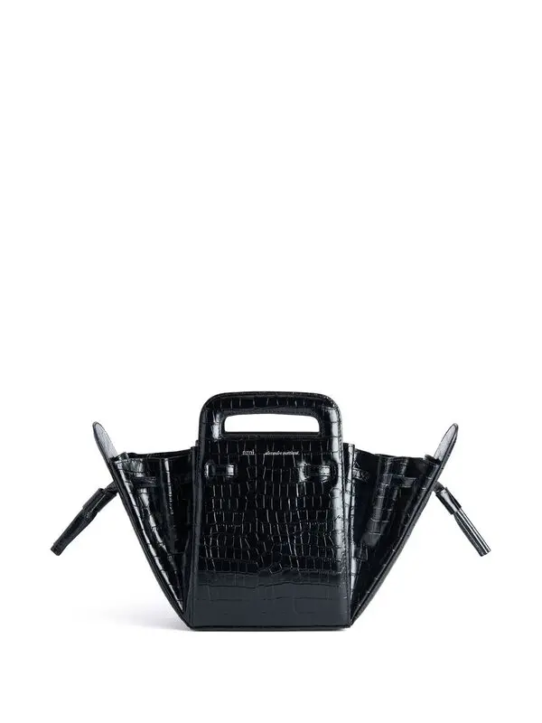 Ami Paris Accordion Leather Bag In Black - 40% Off | Editorialist