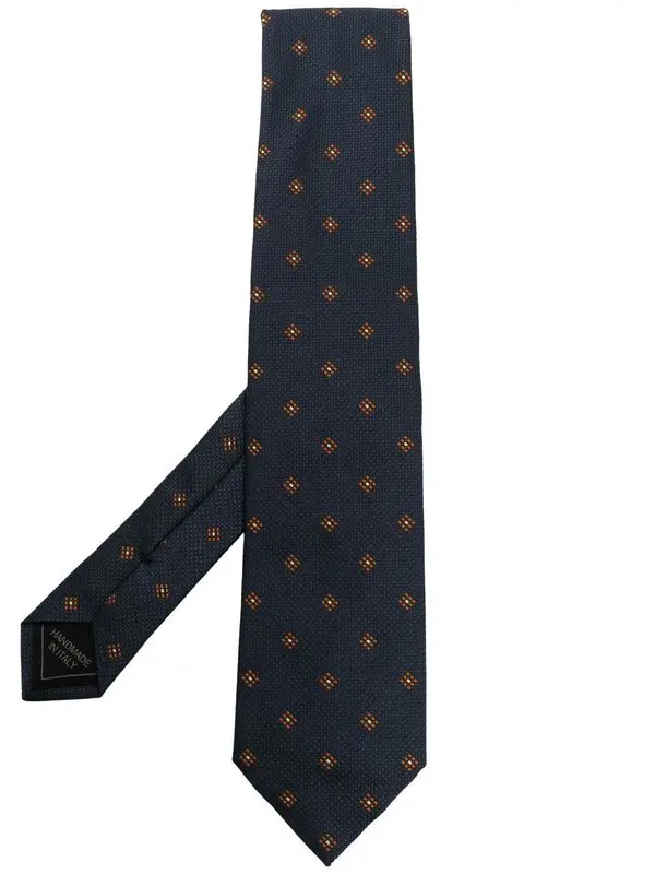 Brioni Pointed Silk Tie - Blue