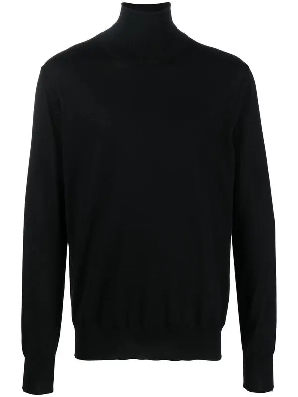 JIL SANDER Fine-knit Roll-neck Jumper - Black