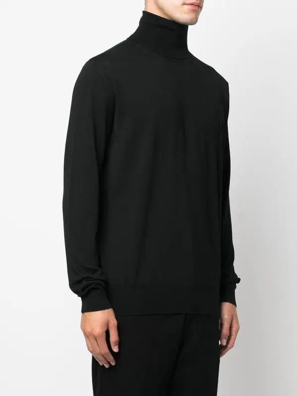 JIL SANDER Fine-knit Roll-neck Jumper - Black
