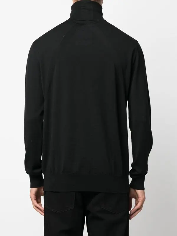 JIL SANDER Fine-knit Roll-neck Jumper - Black