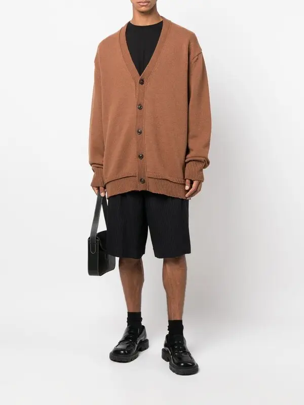 MAISON MARGIELA Elbow-patch V-neck Cardigan - Brown