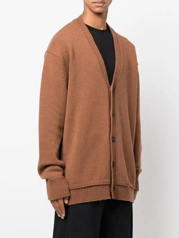 MAISON MARGIELA Elbow-patch V-neck Cardigan - Brown