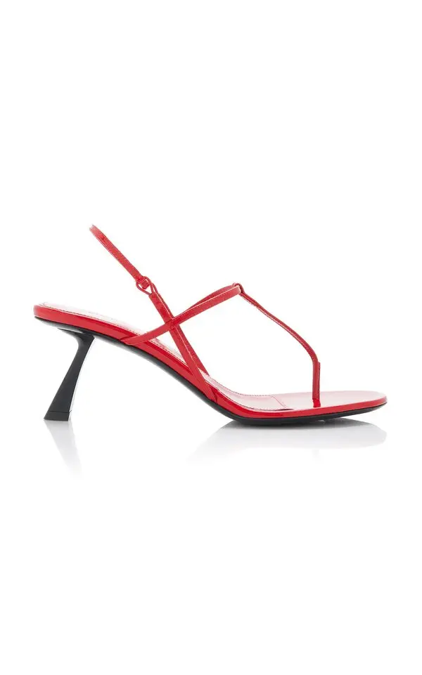 Khaite Linden Patent Leather Slingback Sandals