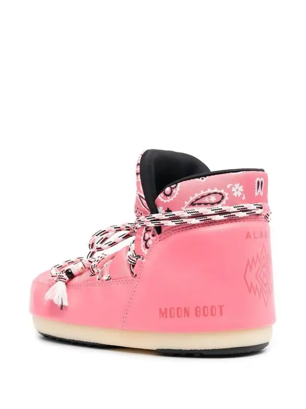 ALANUI X MOON BOOT Bandana Print Ankle Boots