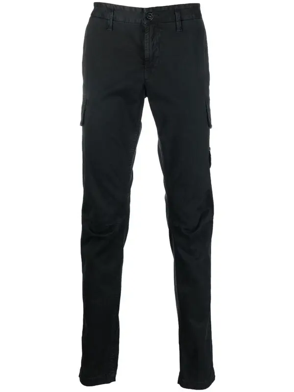 Stone Island Compass-patch Cargo Trousers - Black