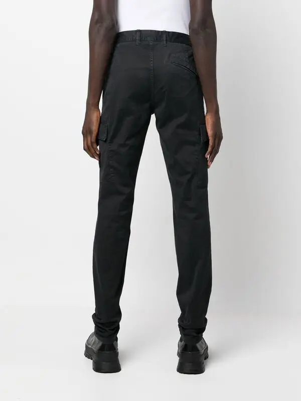 Stone Island Compass-patch Cargo Trousers - Black