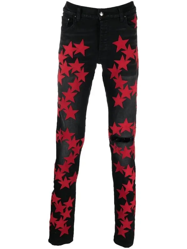 Amiri Star-appliqué Straight-leg Jeans