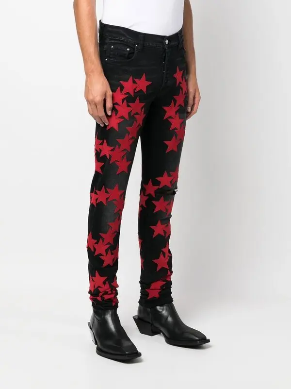 Amiri Star-appliqué Straight-leg Jeans