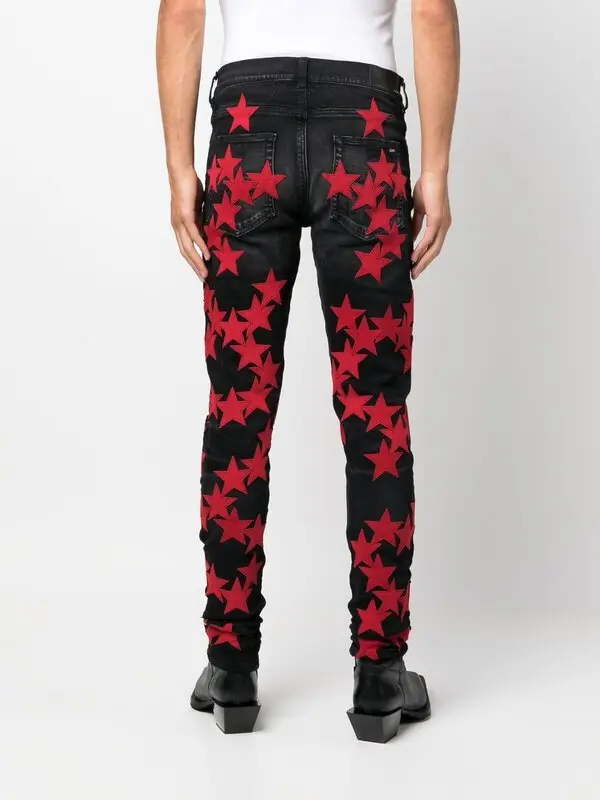 Amiri Star-appliqué Straight-leg Jeans