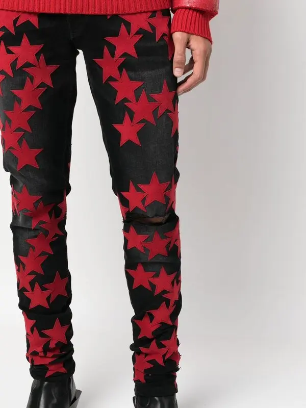Amiri Star-appliqué Straight-leg Jeans