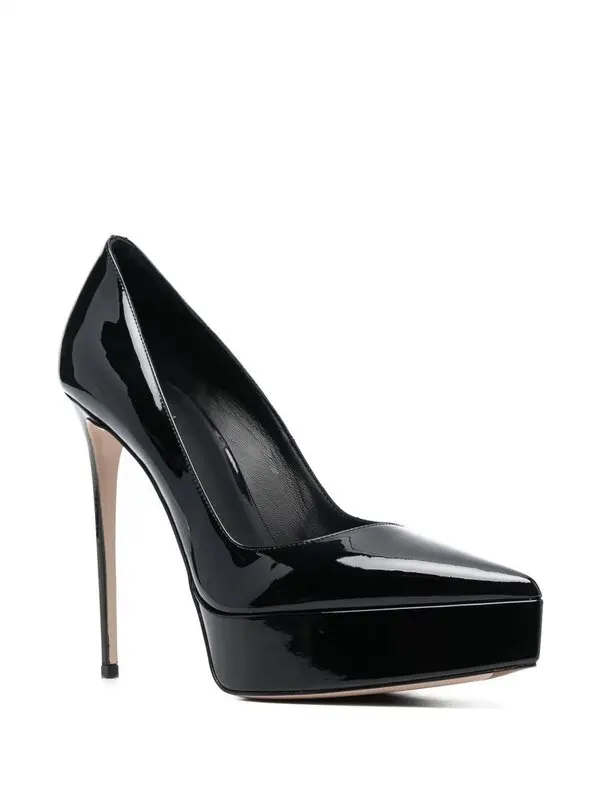LE SILLA 140mm Uma Patent-leather Platform Pumps - Black