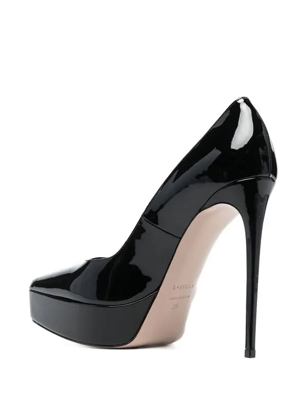 LE SILLA 140mm Uma Patent-leather Platform Pumps - Black