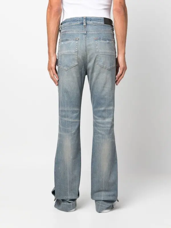 Amiri Stack Distressed-Effect Flared Jeans In Blue - 63% Off