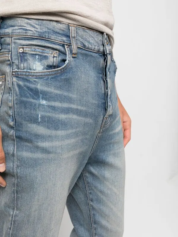Amiri Stack Distressed-Effect Flared Jeans In Blue - 63% Off
