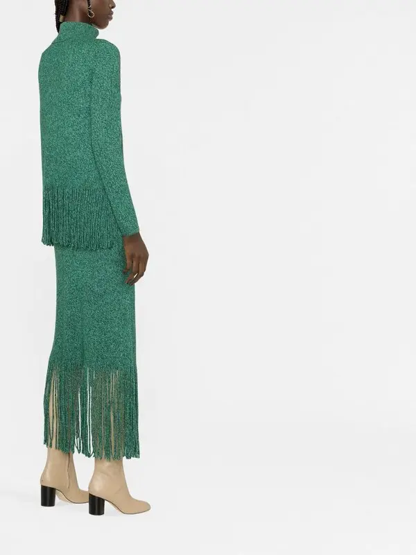 Zimmermann Fringed-hem Knitted Skirt