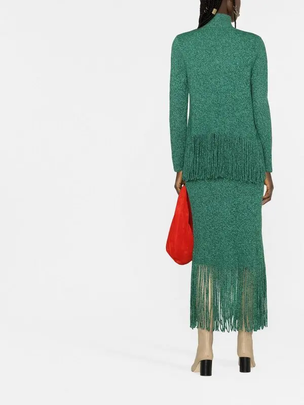 Zimmermann Fringed-hem Knitted Skirt