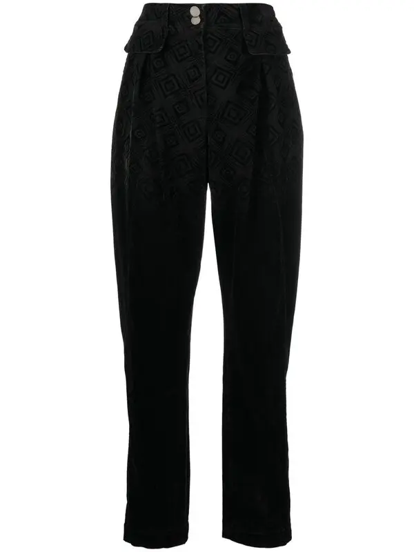 Alberta Ferretti Geometric Print High-waisted Trousers