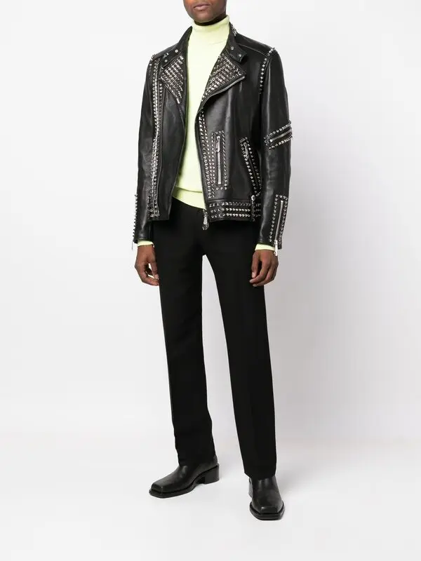 Philipp Plein Rockstud-embellished Leather Biker Jacket