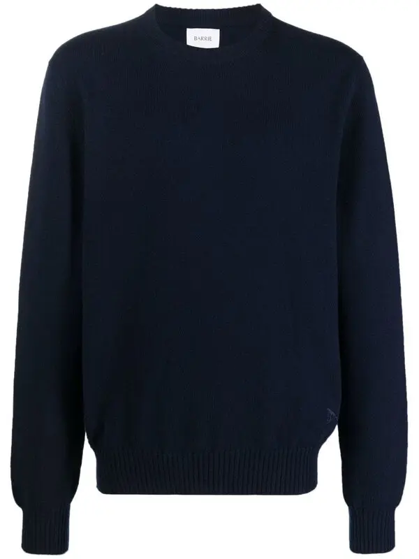 BARRIE B Label Cashmere Jumper - Blue